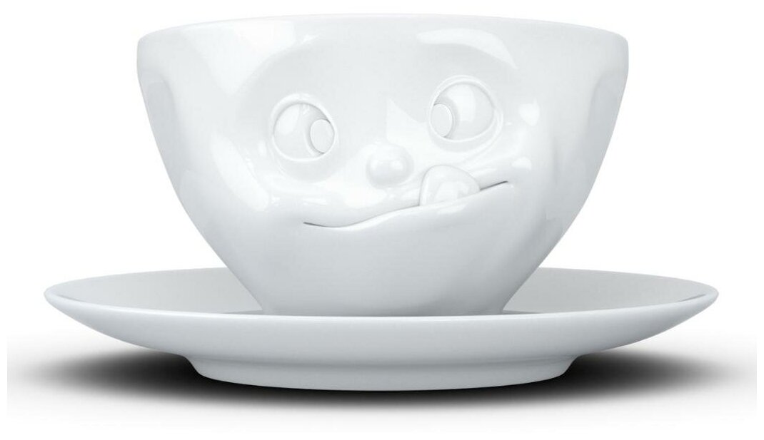 Чайная пара Tassen "Лакомство", чашка 200 мл и блюдце, твердый фарфор с мимикой