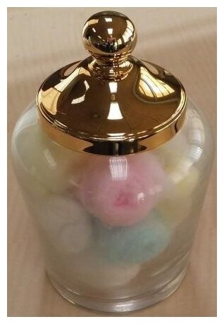 Баночка для ватных шариков настольная WINDISCH 88162O золото d100h150