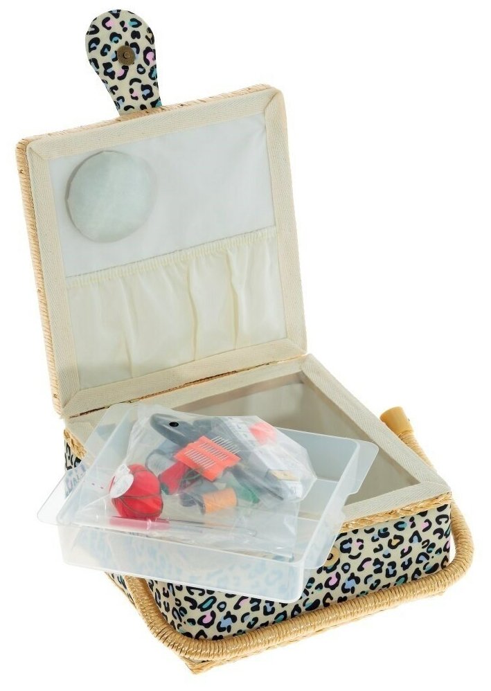 Шкатулка для рукоделия (с подносом и набором для шитья), L=24 W=20 H=11 см