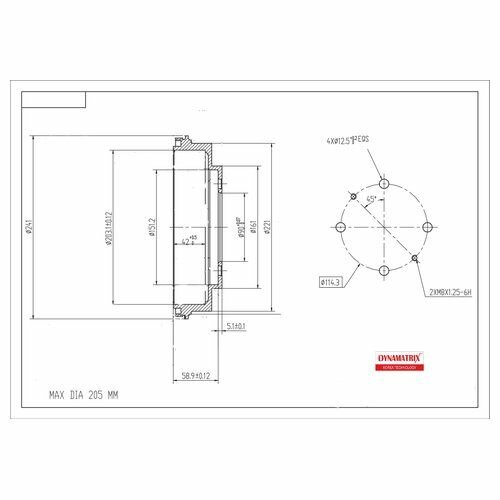Барабан тормозной Dynamatrix-Korea DDR320638 для Mitsubishi Space Star; Toyota Avensis