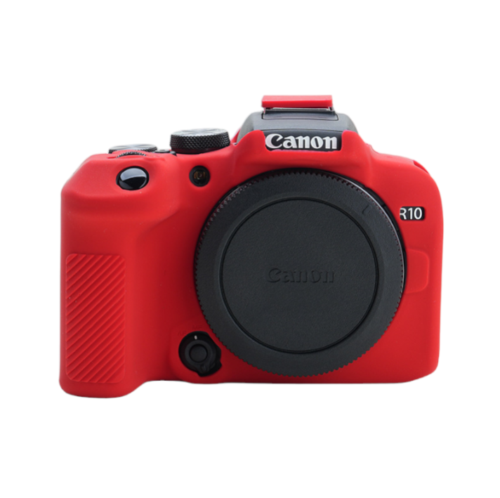 Силиконовый противоударный чехол MyPads для фотоаппарата Canon EOS R10 ультра-тонкий из мягкого качественного силикона красный
