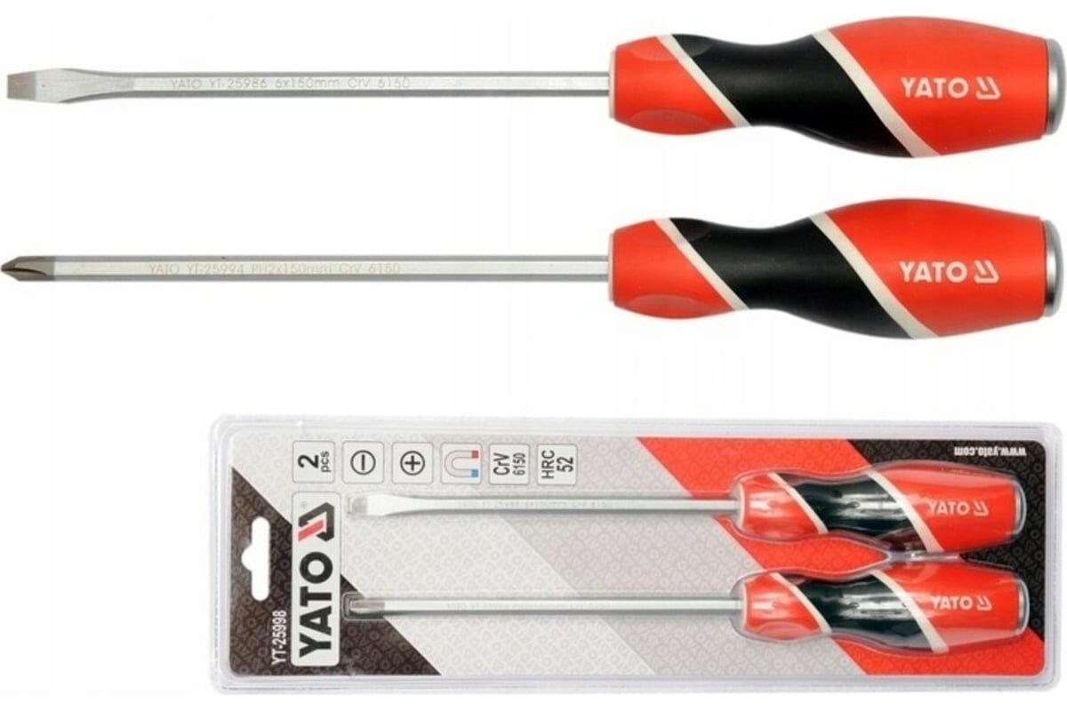 YATO Набор ударных отверток 2 шт YT-25998 361325998 для ремонта и монтажа дома