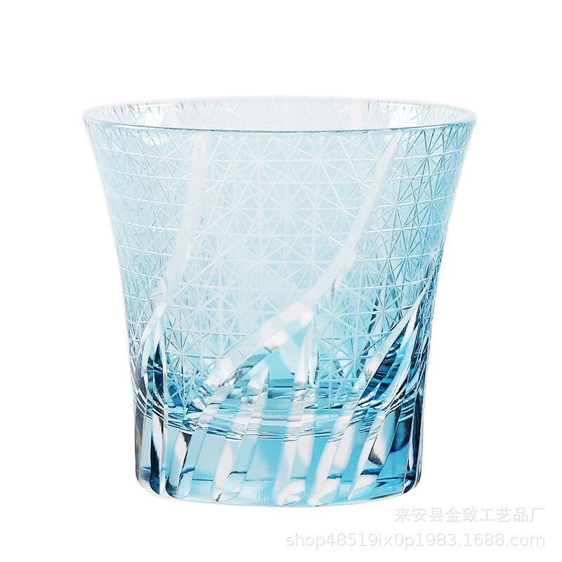 Японский хрустальный стакан в стиле Эдо-кирико, ручной работы, для виски, креативный дизайн, набор стаканов для пива