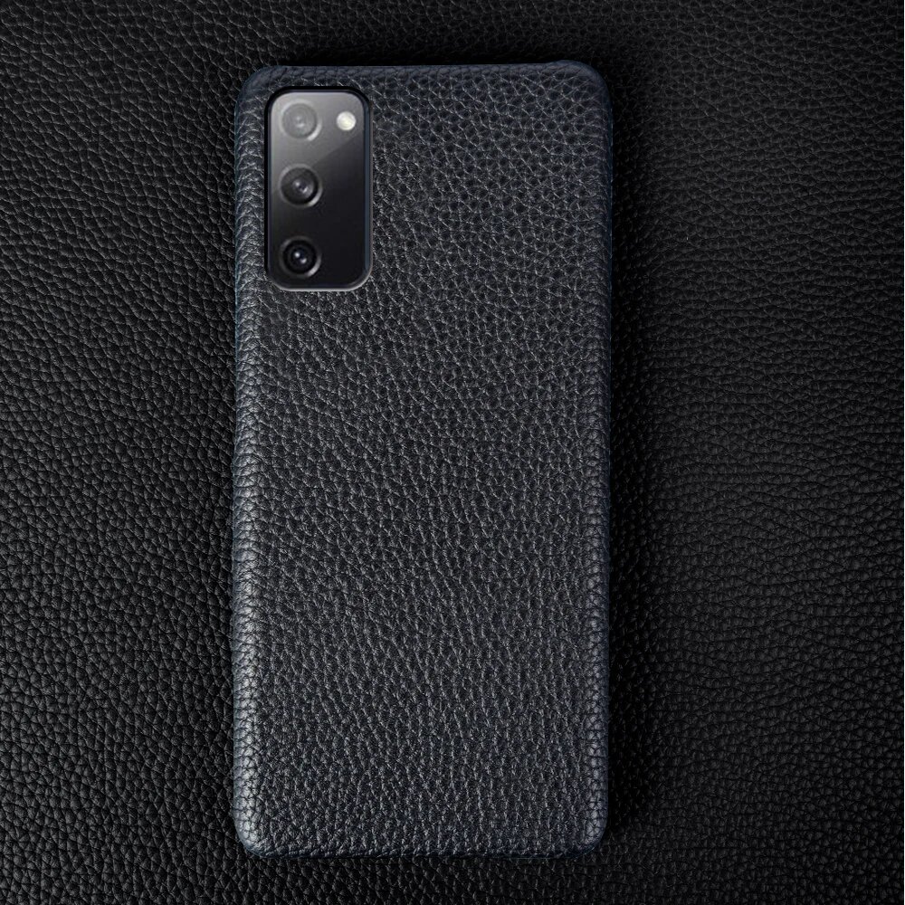 Роскошный деловой чехол для SAMSUNG S20 FE, чехол из натуральной кожи личи, чехлы S20Plus S21Ultra, задняя крышка, противоударный чехол Черный, black, Samsung S20 Plus