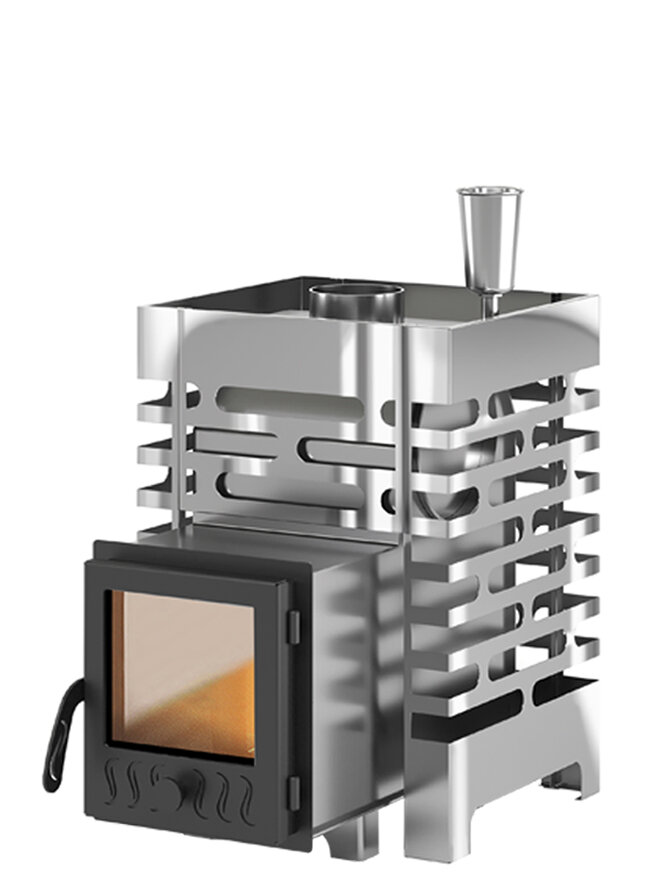 Печь банная ASTON 16 INOX стекло (Везувий)