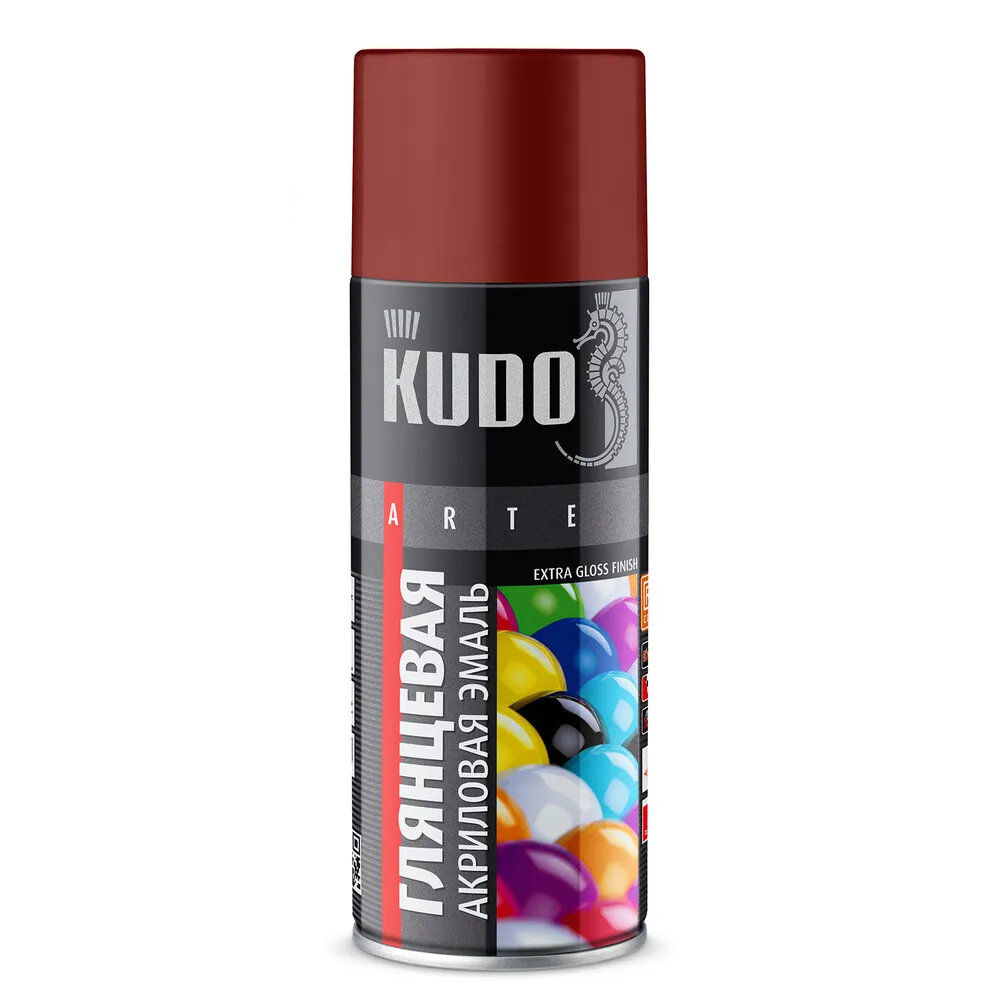 Акриловая краска эмаль высокоглянцевая Extra gloss finish KUDO KU-A3011 RAL 3011 вишнёвая