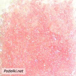 Бисер AS-209 светло-розовый перламутровый прозрачный (11/0) 2.1 мм 20 г, цена за 1 уп.