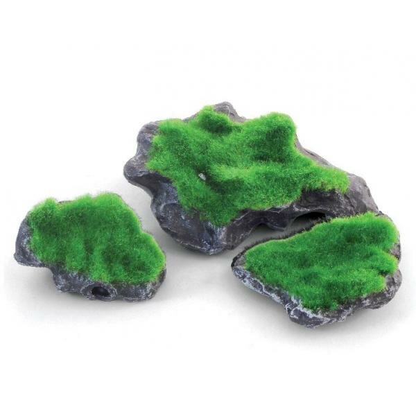 Laguna Декорация "Мшистые камни", 5,7см/6,7см/10,3см, (набор 3шт)