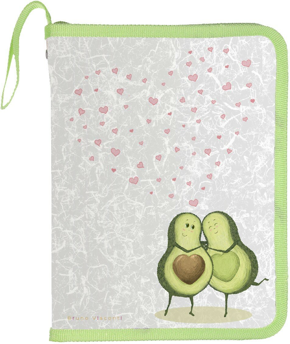 Папка на молнии с окантовкой Авокадо, А5