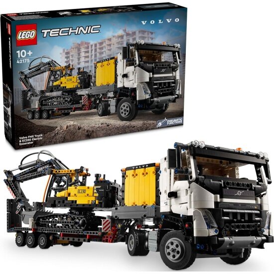 Конструктор Lego Technic 42175 Грузовик Volvo FMX и электрический экскаватор EC230