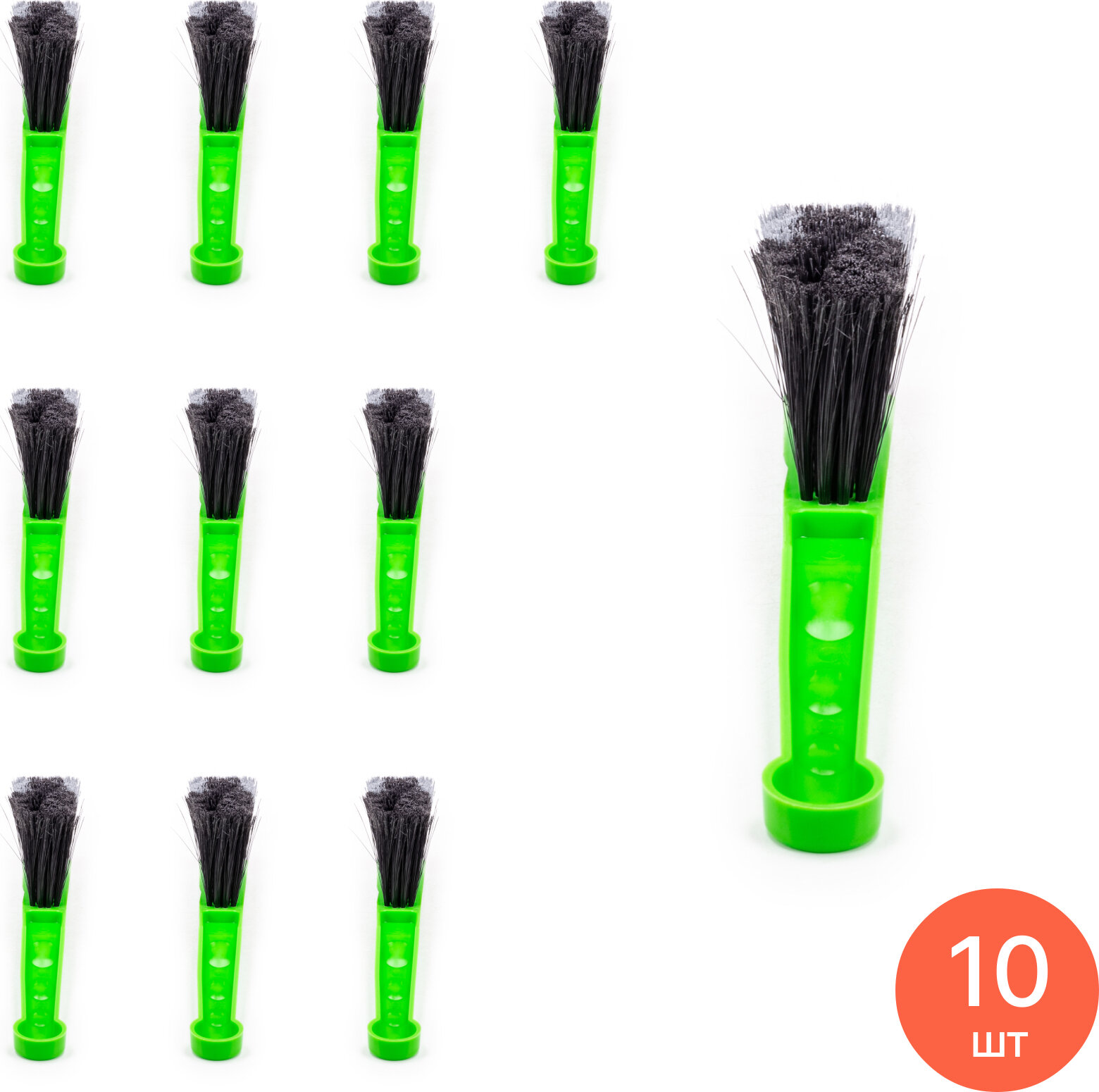 Щетка для уборки М-пластика Стандарт КН5172 с ручкой, пластик зеленый, колодка 280мм / метелка (комплект из 10 шт)