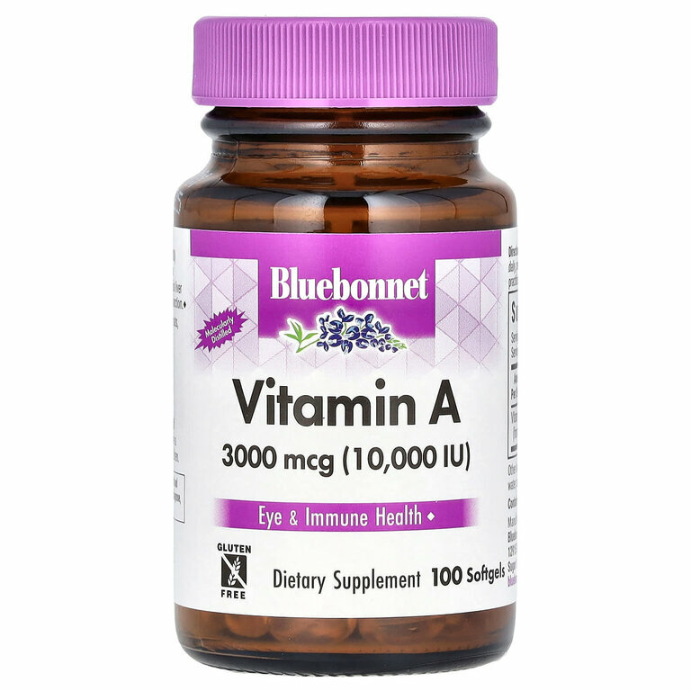 Капсулы Bluebonnet Nutrition Vitamin A 3000 мкг (10 000 МЕ), 100 г, 100 шт.