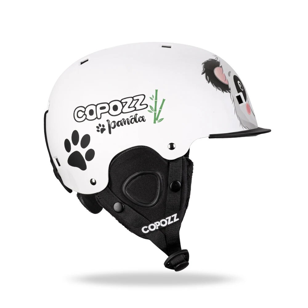 COPOZZ Детский лыжный шлем Cartoon ABS+EPS FOAM Белый, М, panda