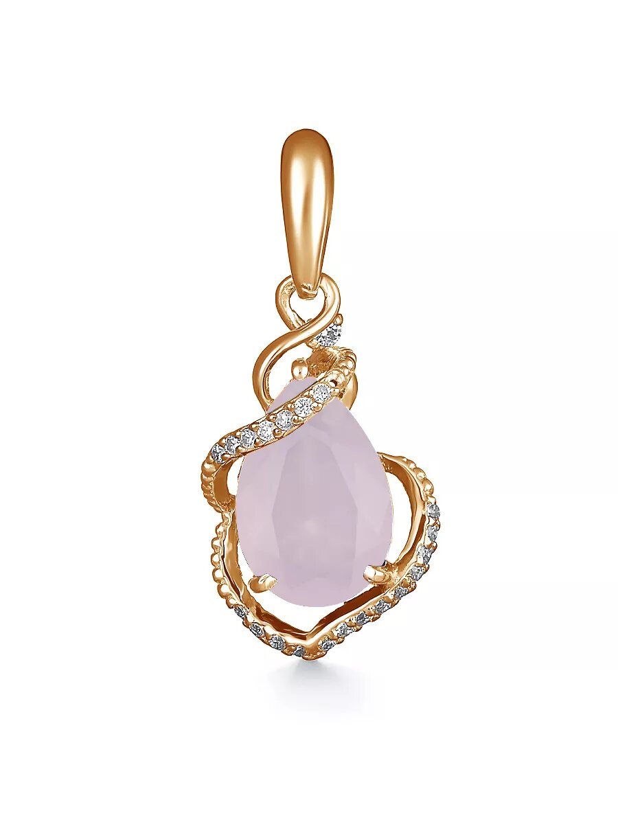 Подвеска, красное золото, 585 проба, агат, бриллиант