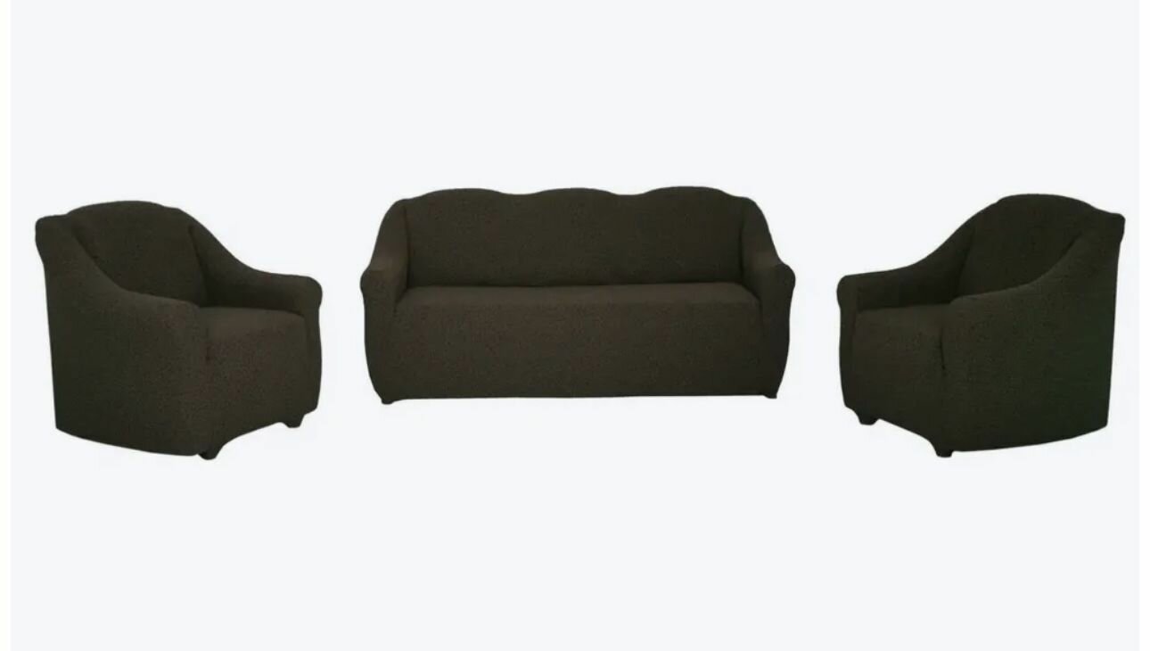 Набор чехлов жаккардовый на диван и 2 кресла, универсальный