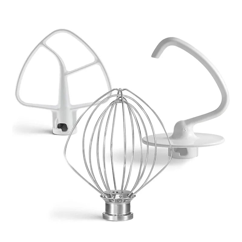 Набор насадок для миксера из 3-х сменных насадок K45WW Wire Whip / Крючок для теста K45DH / Лопатка для смешивания K45B с покрытием Fla