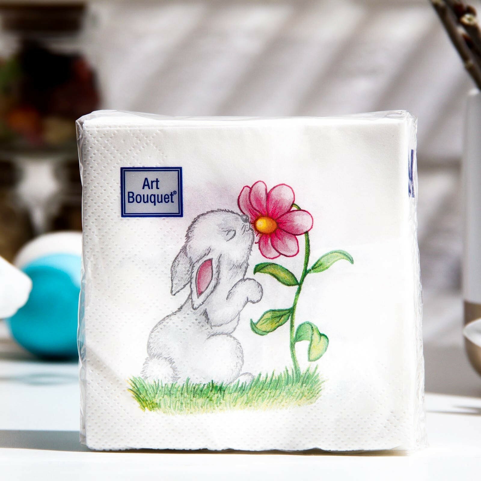 Салфетки бумажные ART BOUQUET 30шт 2 слоя Милый зайчик 20*20 см
