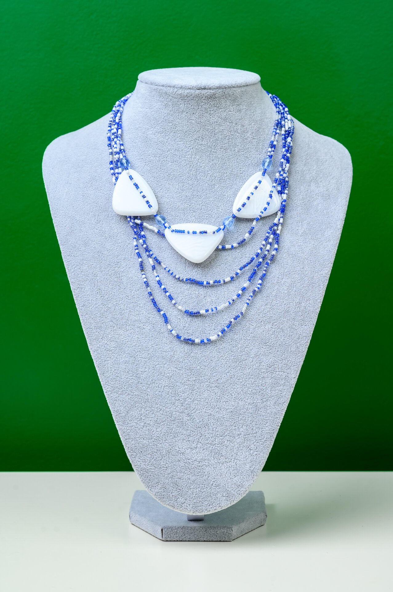 Бусы, металл, бисер, стекло, хрусталь