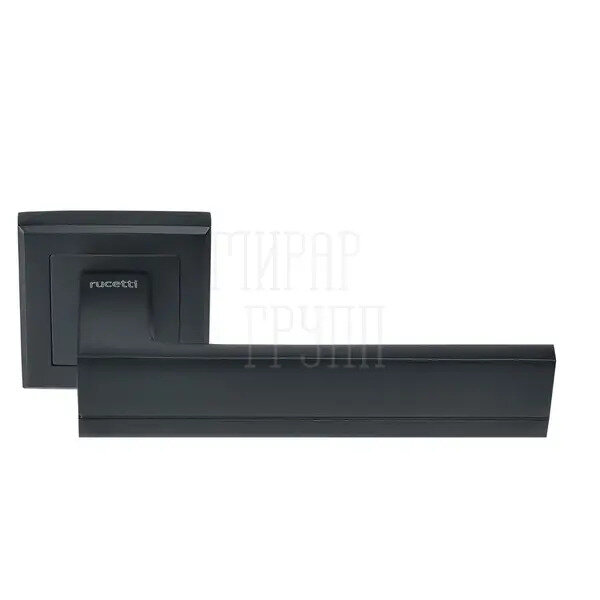 Дверная ручка на квадратной розетке RUCETTI RAP 22-S черный