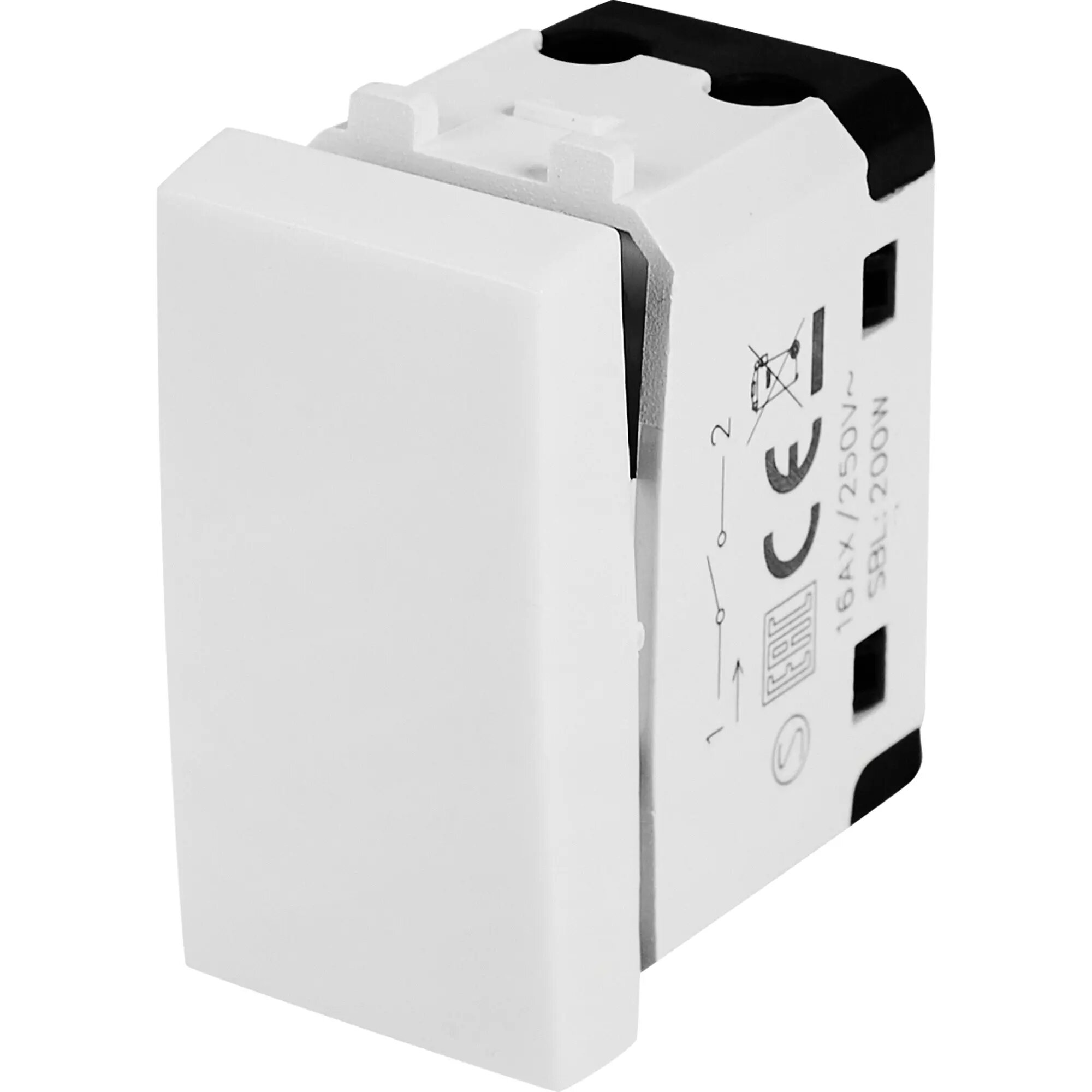 Выключатель встраиваемый Lexman 1 клавиша 45x22.5 мм цвет белый