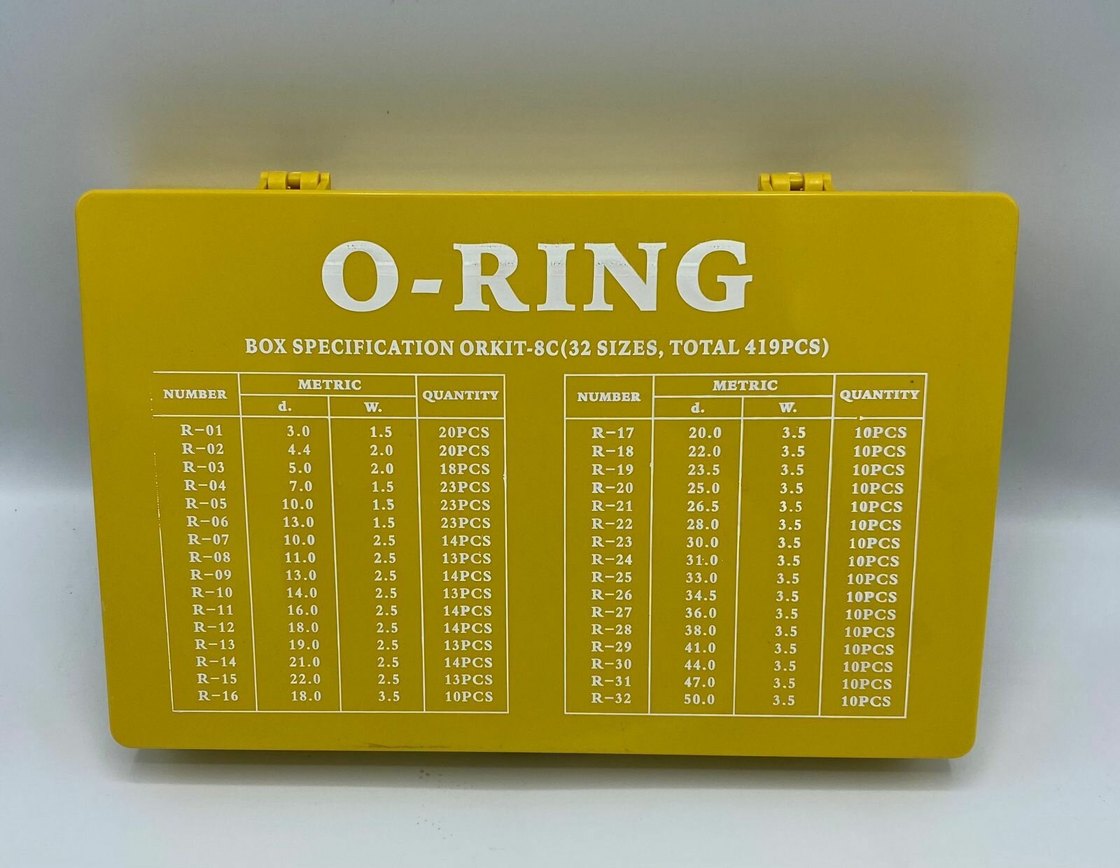 Набор резиновых колец 32 размера 419шт (8С) желтые