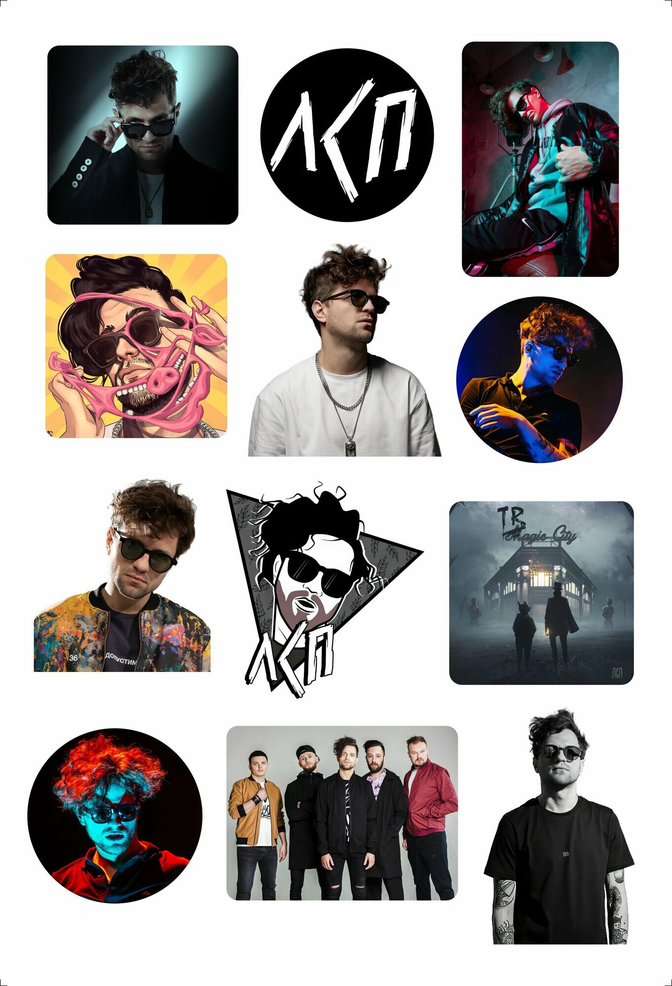 Набор наклеек стикеров на телефон, винил/бумага, 2 листа 15х20 см