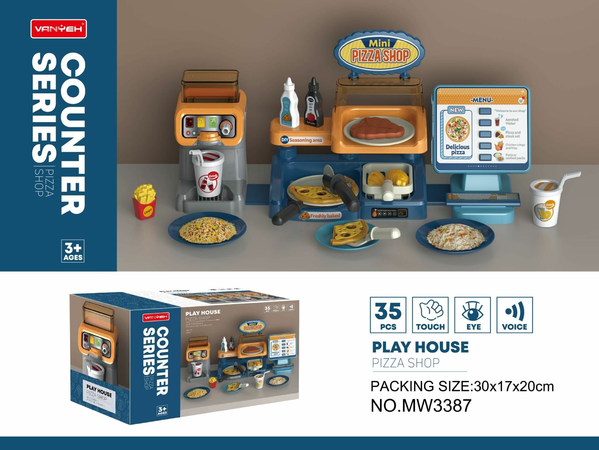 Сюжетно-ролевой игровой набор Супермаркет, магазин игрушечный, касса детская, продуктовая корзина, еда для кукол. Подарок для девочек и мальчиков на день рождения