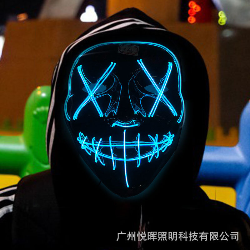 Маска для Хэллоуина "Клоун", люминесцентная, с красным носом