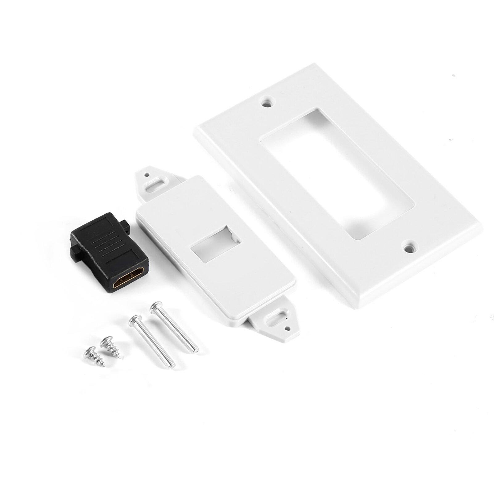 1-портовый позолоченный HDMI с настенной панелью Ethernet для домашних кинотеатров, DVD-плееров и потоковых устройств, белый цвет