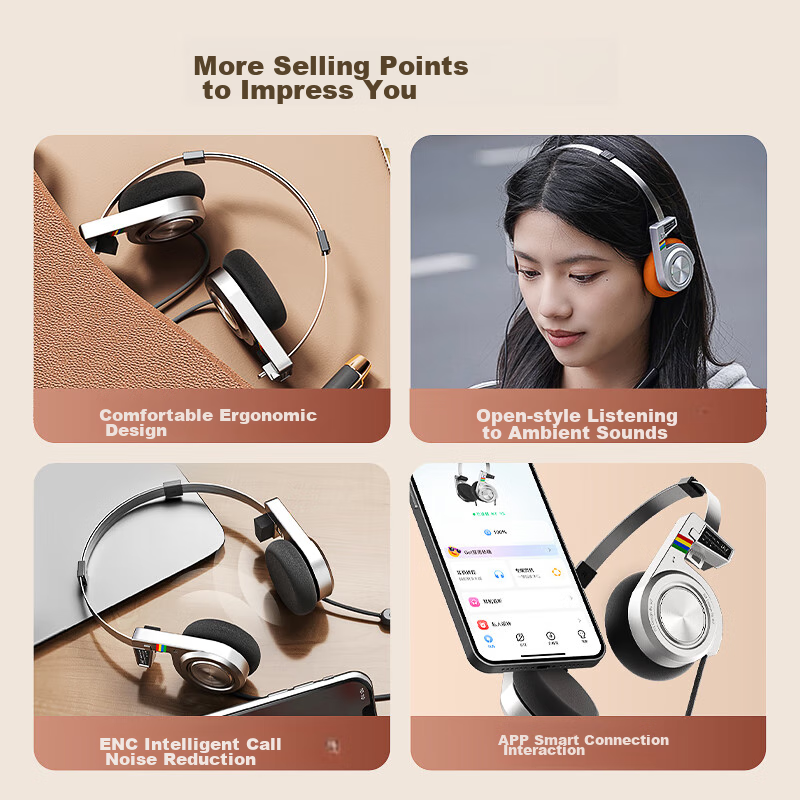 Беспроводные наушники IKF R3 Retro , цвет серебристый