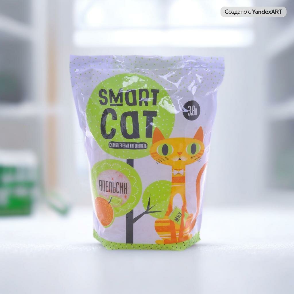 SmartCat Силикагелевый наполнитель для кошек с ароматом апельсина (1.66 кг)