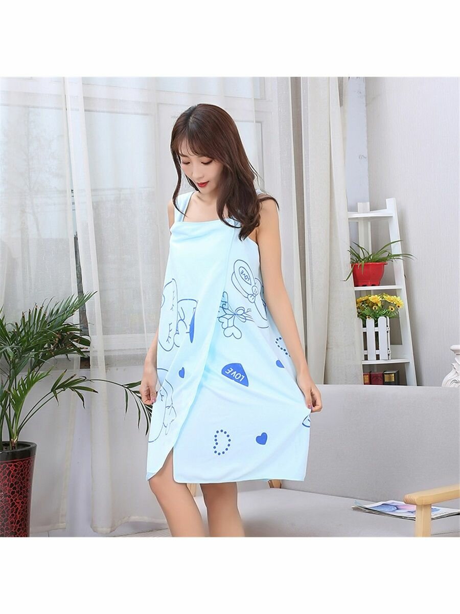 Килт полотенце банное для бани или сауны. Подарок девушке, женщине, маме, сестре, подруге, универсальный, синий