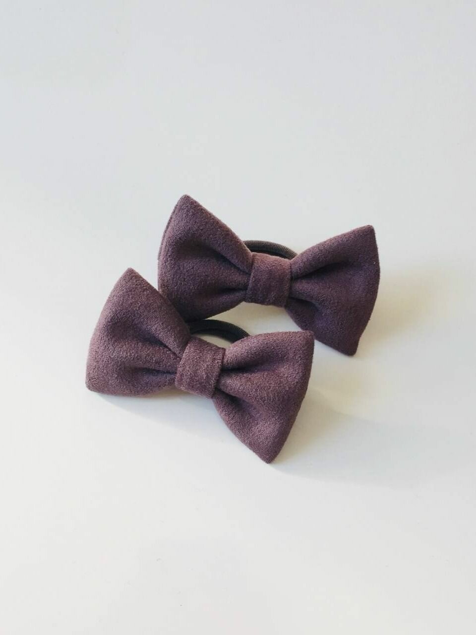 Бантики для волос на резинке, замша, 2 шт