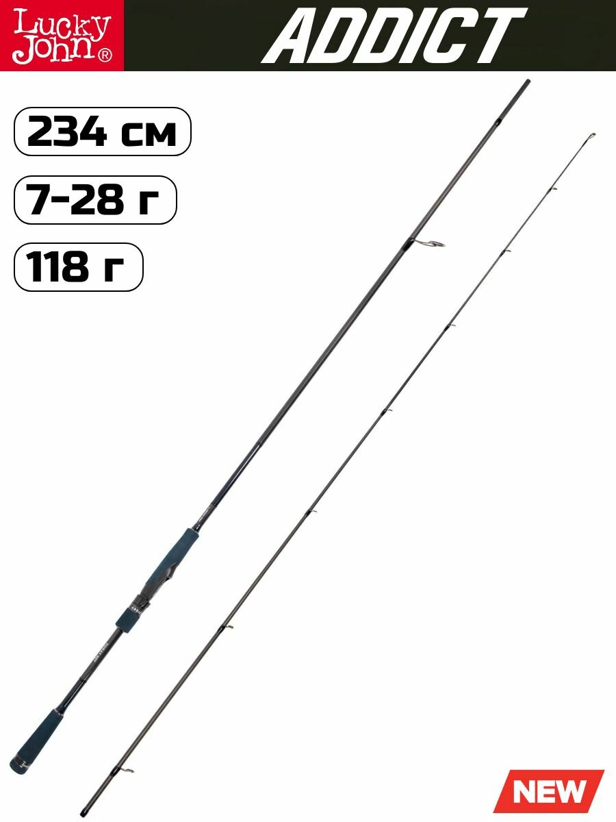 Спиннинг Lucky John Addict 28 7 8" / 234см, 7-28г