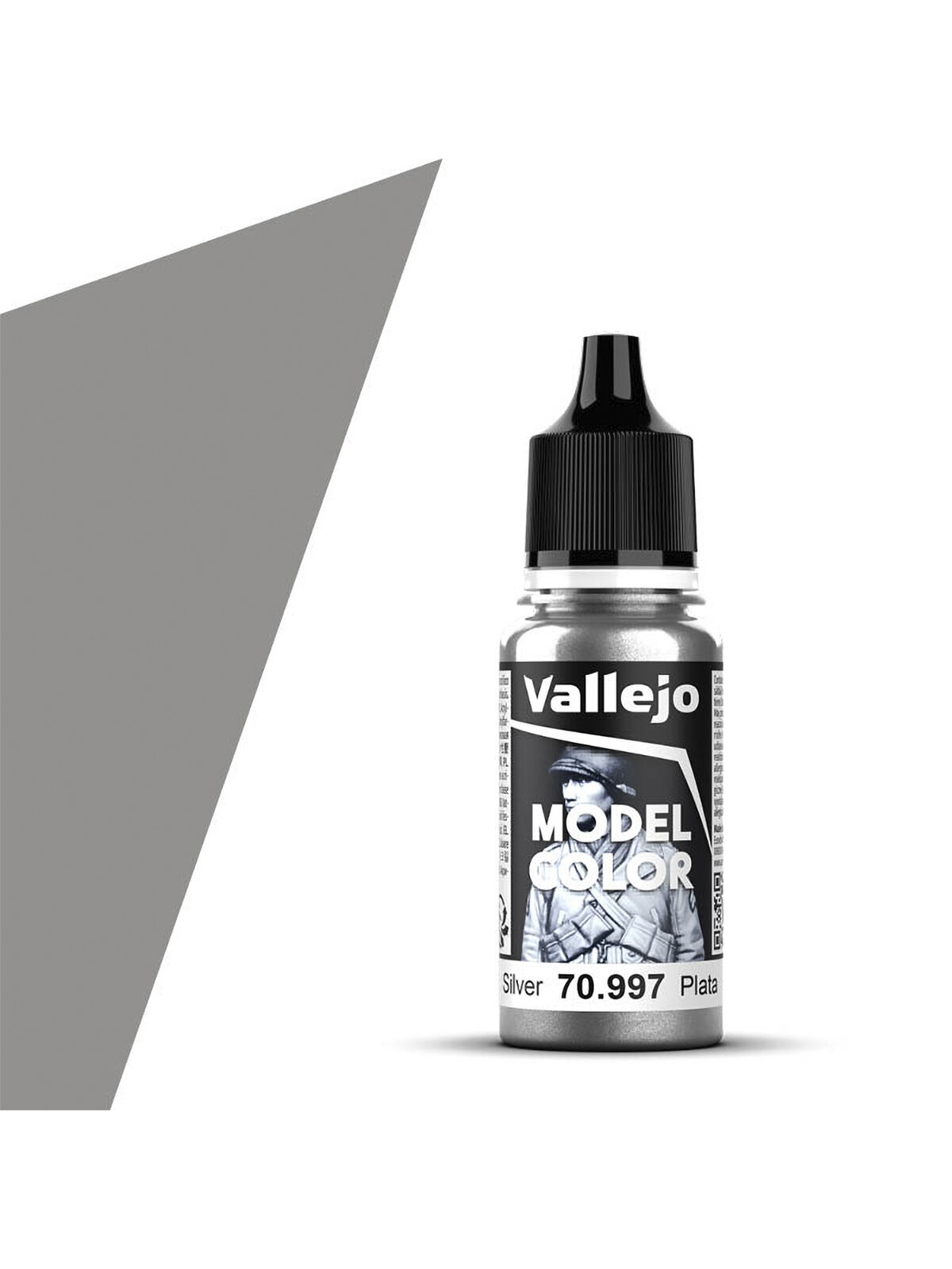 Краска акриловая Vallejo серии Model Color - Silver 70997, металлик, 18 мл