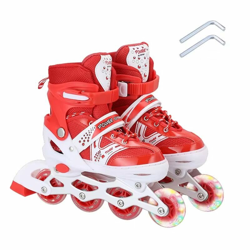 Ролики раздвижные в сумке для девочки и мальчика size L. RU 38-42 Red