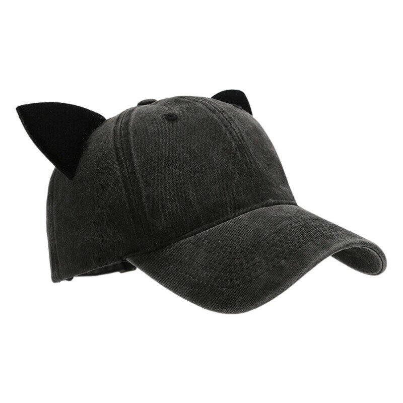 Бейсболка с кошачьими ушками для спорта на открытом воздухе, путешествий, фитнеса, тренировок. Регулируемая повседневная кепка для женщин и мужчин.