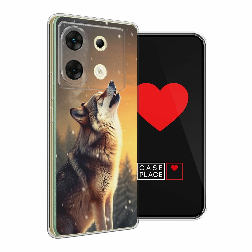 Чехол на Infinix Zero 30 5G / Инфиникс Зеро 30 5G с принтом "Воющий волк" — фото 1