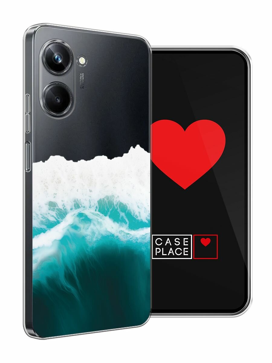 Чехол на Realme 10 Pro / Реалми 10 Про с принтом "Большая волна", прозрачный — фото 1