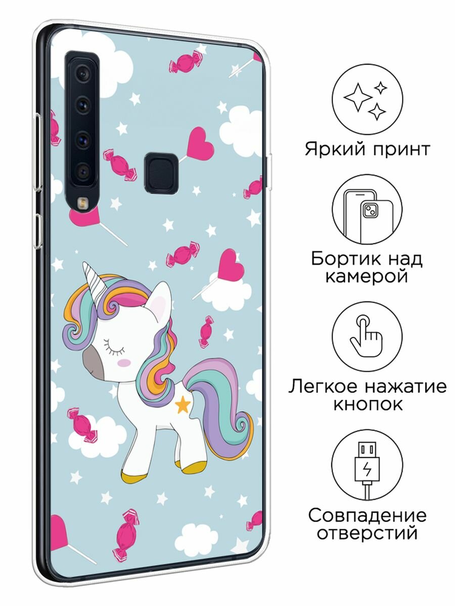 Чехол на Samsung Galaxy A9 2018 / Самсунг Галакси А9 2018 с принтом "Сладкий единорожек" — фото 1