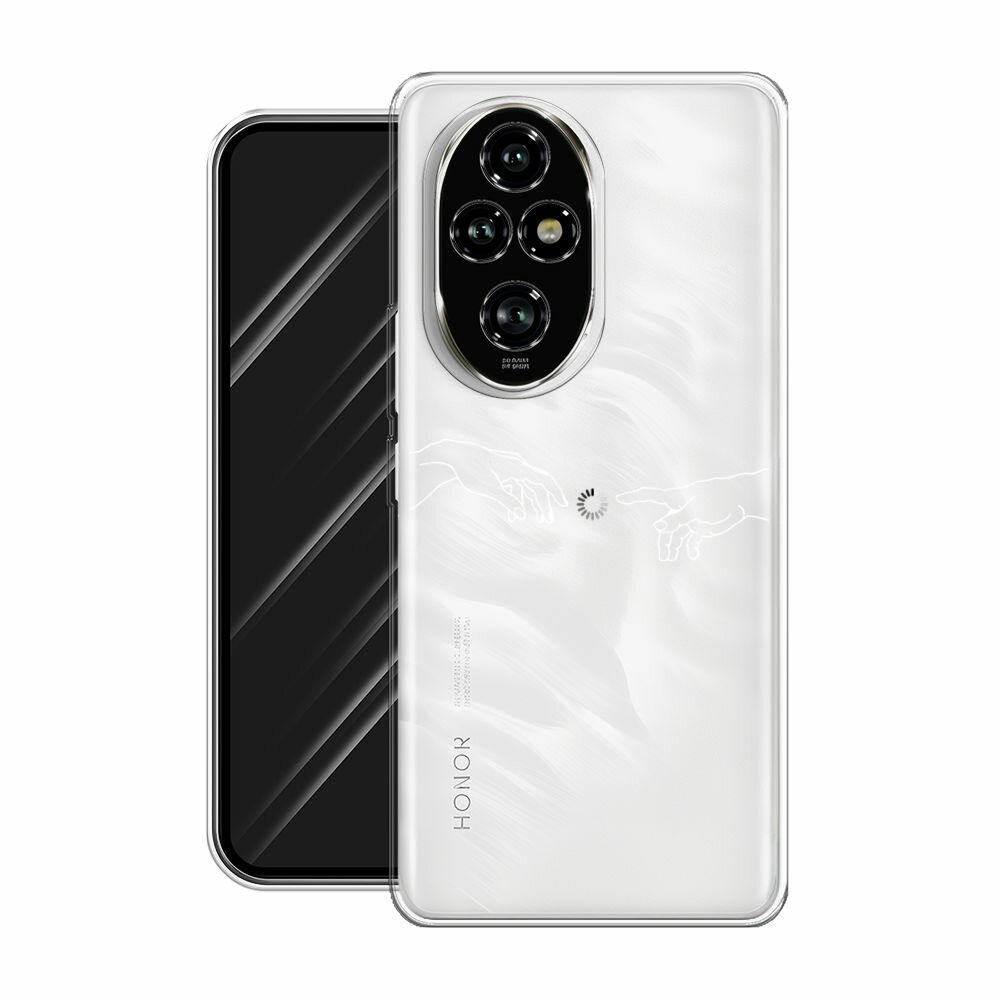 Чехол на Honor 200 Pro / Хонор 200 Про с принтом "Загрузка творения", прозрачный — фото 1