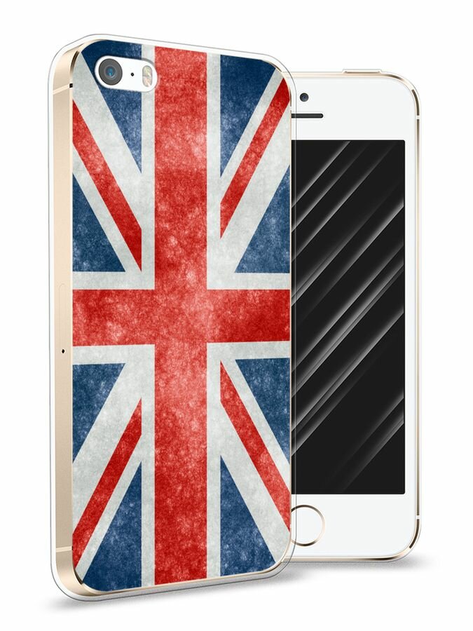 Чехол на Apple iPhone 5/5S/SE / Айфон 5/5S/SE с принтом "Флаг Великобритании 1"