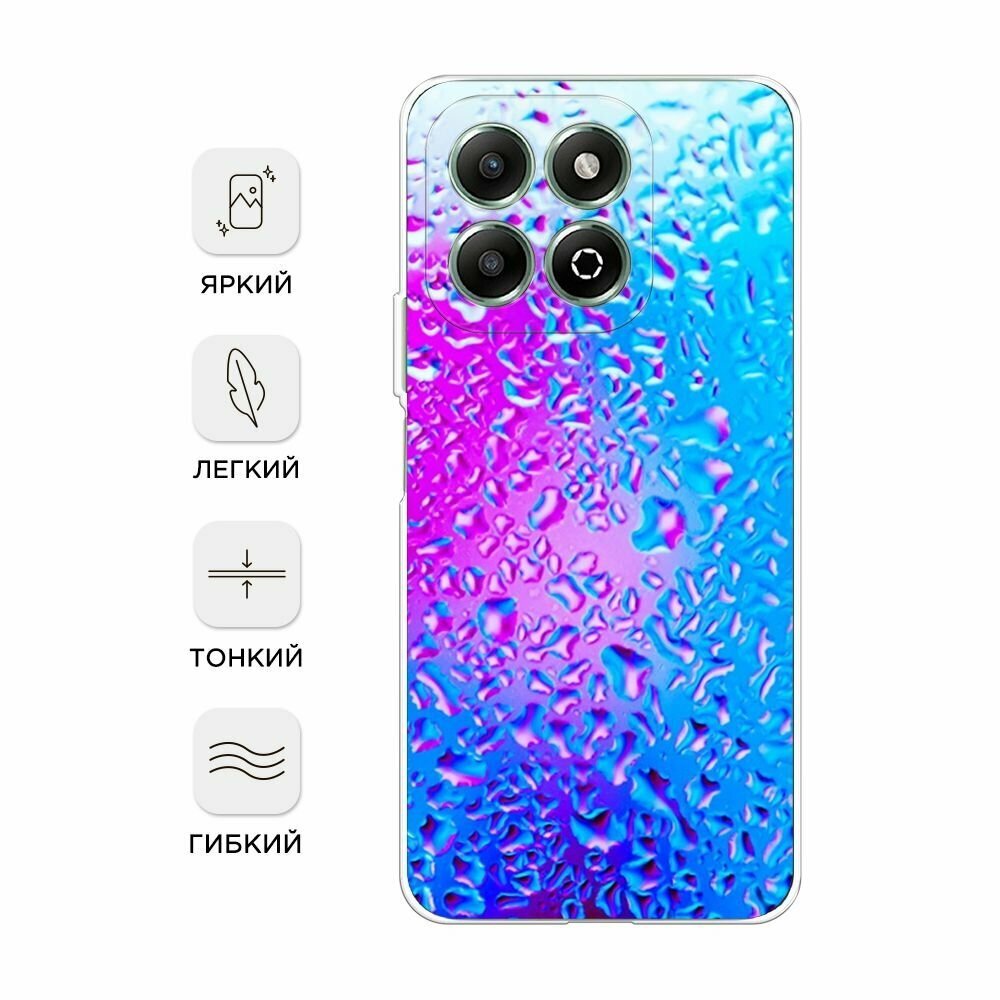 Силиконовый чехол на Honor X6b / Хонор X6b с принтом "Капли на стекле" — фото 1