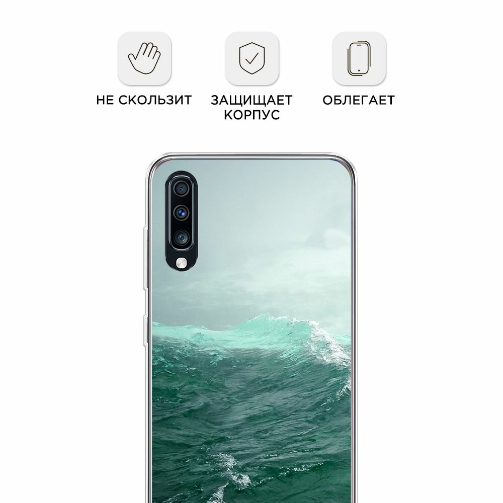 Чехол на Samsung Galaxy A70 / Самсунг Галакси А70 с принтом "Волны 12" — фото 1