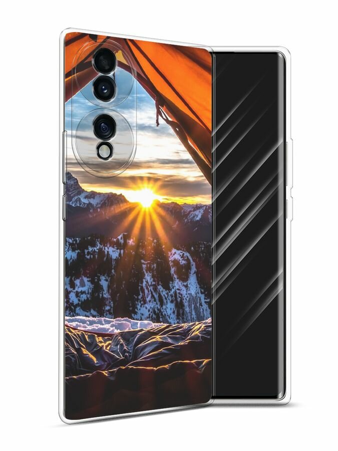 Силиконовый чехол на Honor 70 / Хонор 70 с принтом Горы 7