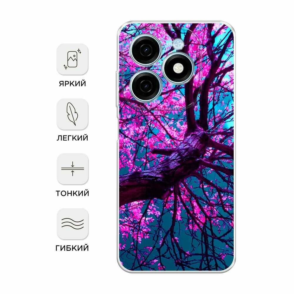 Чехол на Tecno Spark 20 / Текно Спарк 20 с принтом Фиолетовое дерево — фото 1