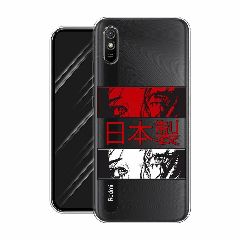 Чехол на Xiaomi Redmi 9A / Сяоми Редми 9А с принтом "Аниме глаза манга", прозрачный — фото 1