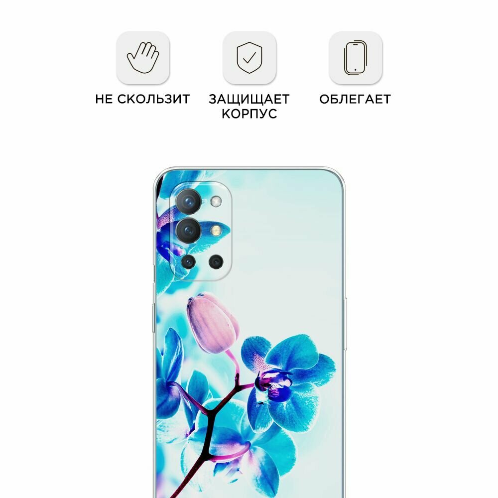 Чехол на OnePlus 9R / ВанПлас 9R с принтом "Голубая орхидея" — фото 1