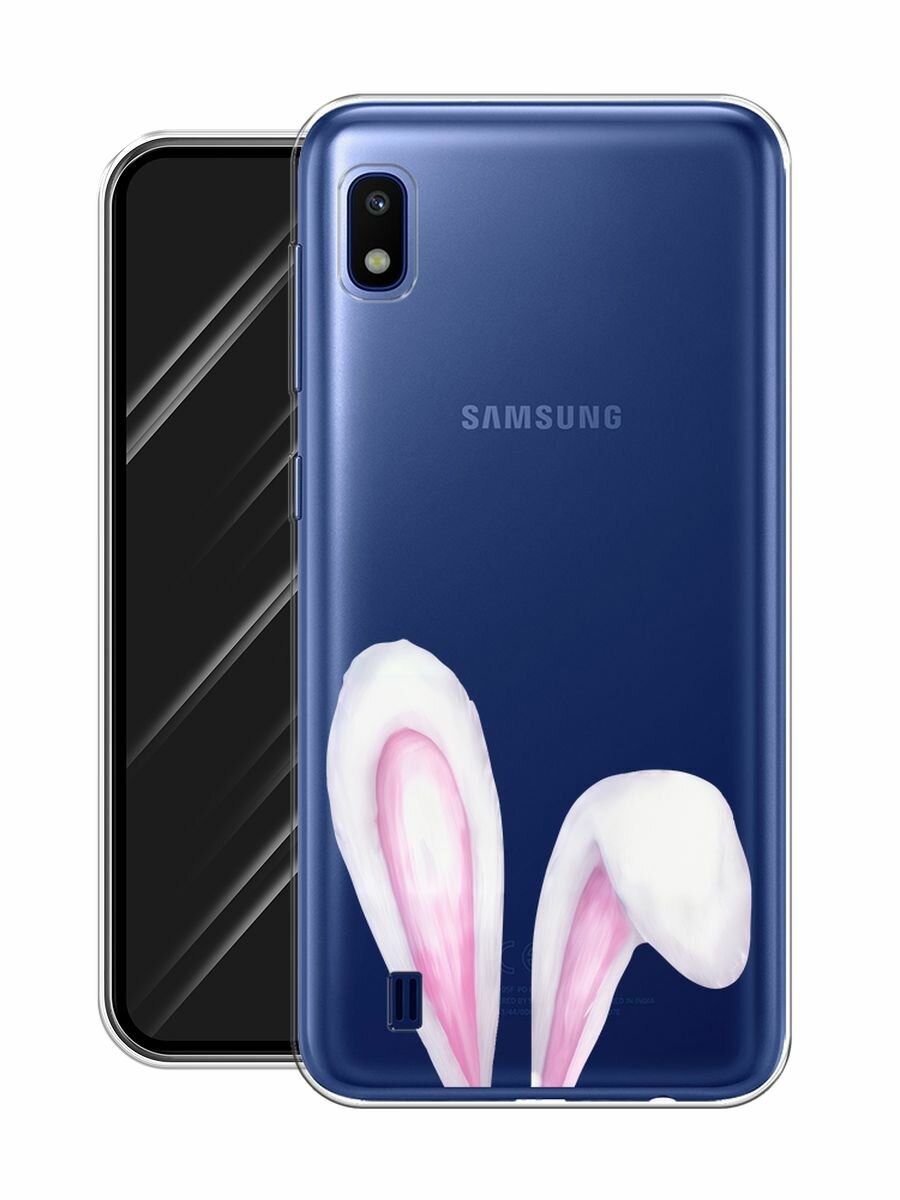 Чехол на Samsung Galaxy A10 / Самсунг Галакси А10 с принтом "Кроличьи уши 2", прозрачный — фото 1