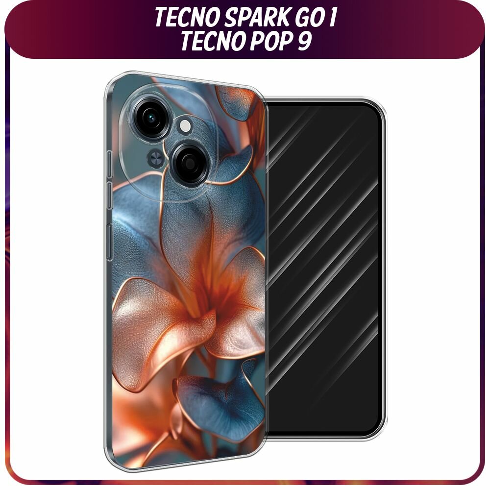 Чехол на Tecno Spark Go 1/Pop 9 / Текно Спарк Go 1/Поп 9 с принтом "Жемчужные цветы"